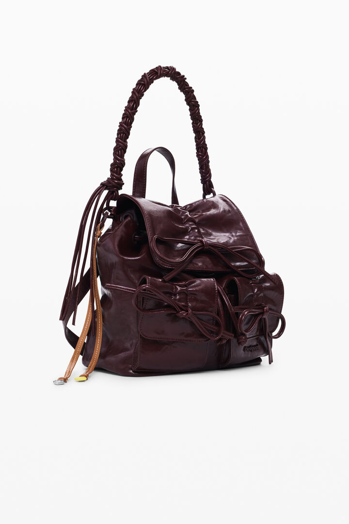 Small shiny backpack with bow Women's accessories I Desigual.com