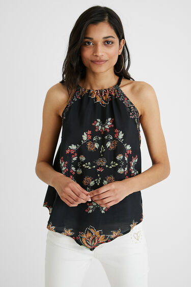 Blusa cuello halter boho