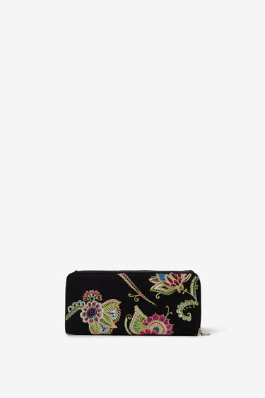Floral embroidered rectangular wallet | Desigual.com