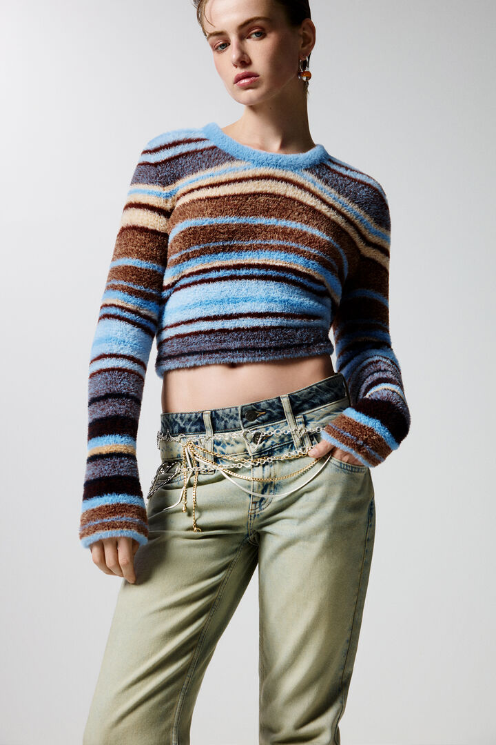 Pull court à rayures pour femme I Desigual.com