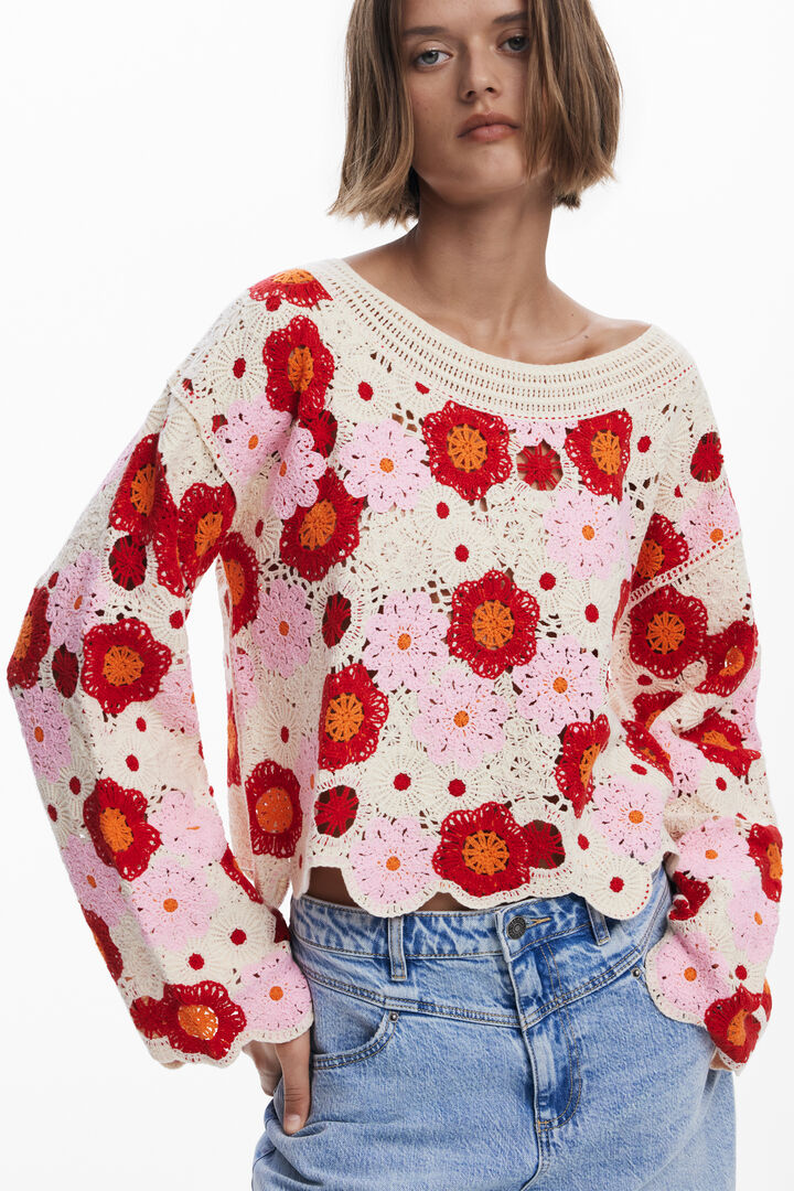 Top crochet multicolor de mujer I Desigual.com