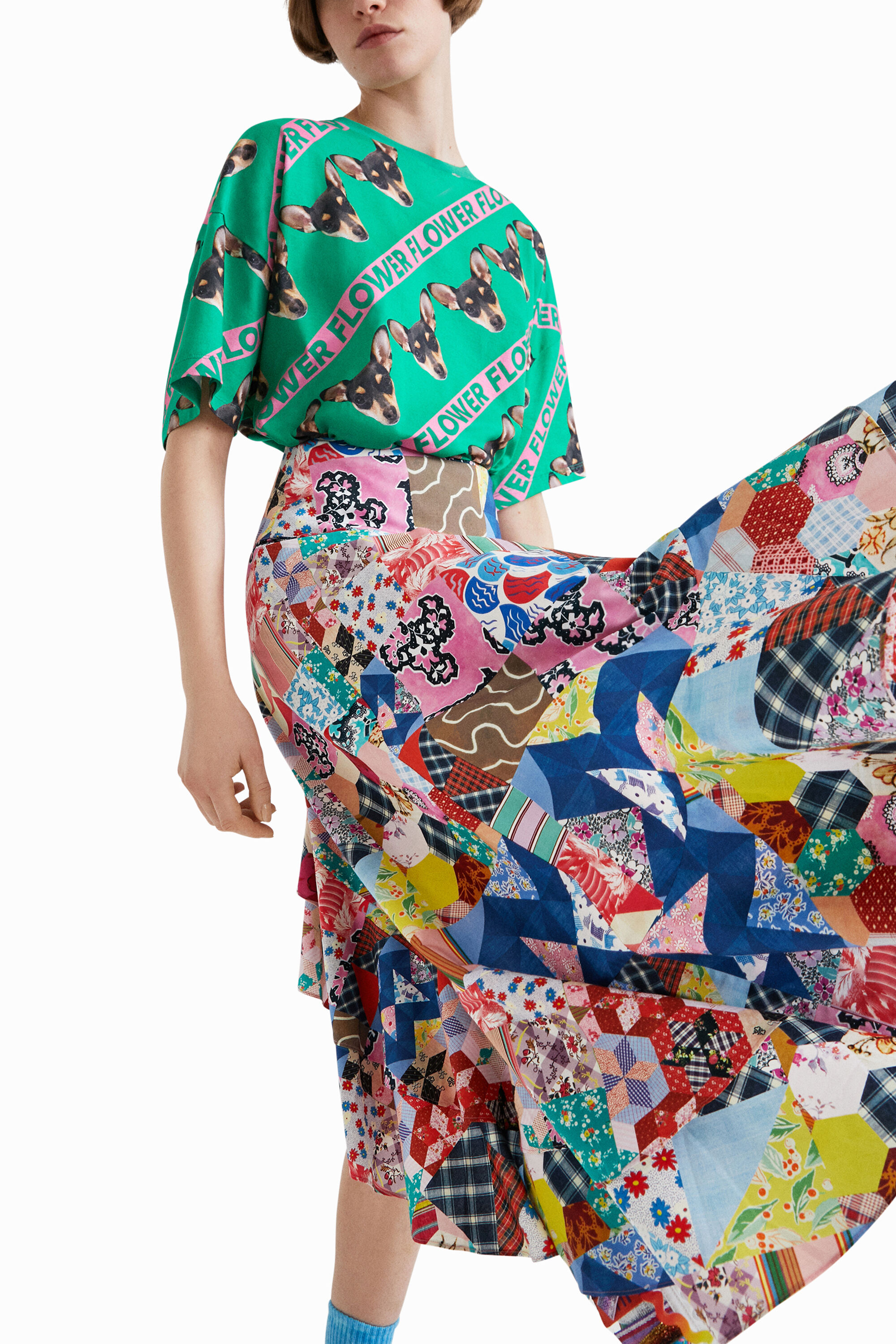 Johnson Hartig asymmetric patchwork skirt | Desigual.com Johnson Hartig asymmetric patchwork skirt | Desigual.com