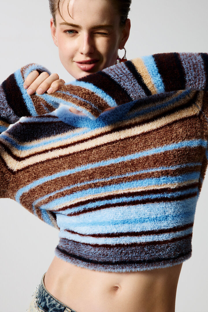 Pull court à rayures pour femme I Desigual.com